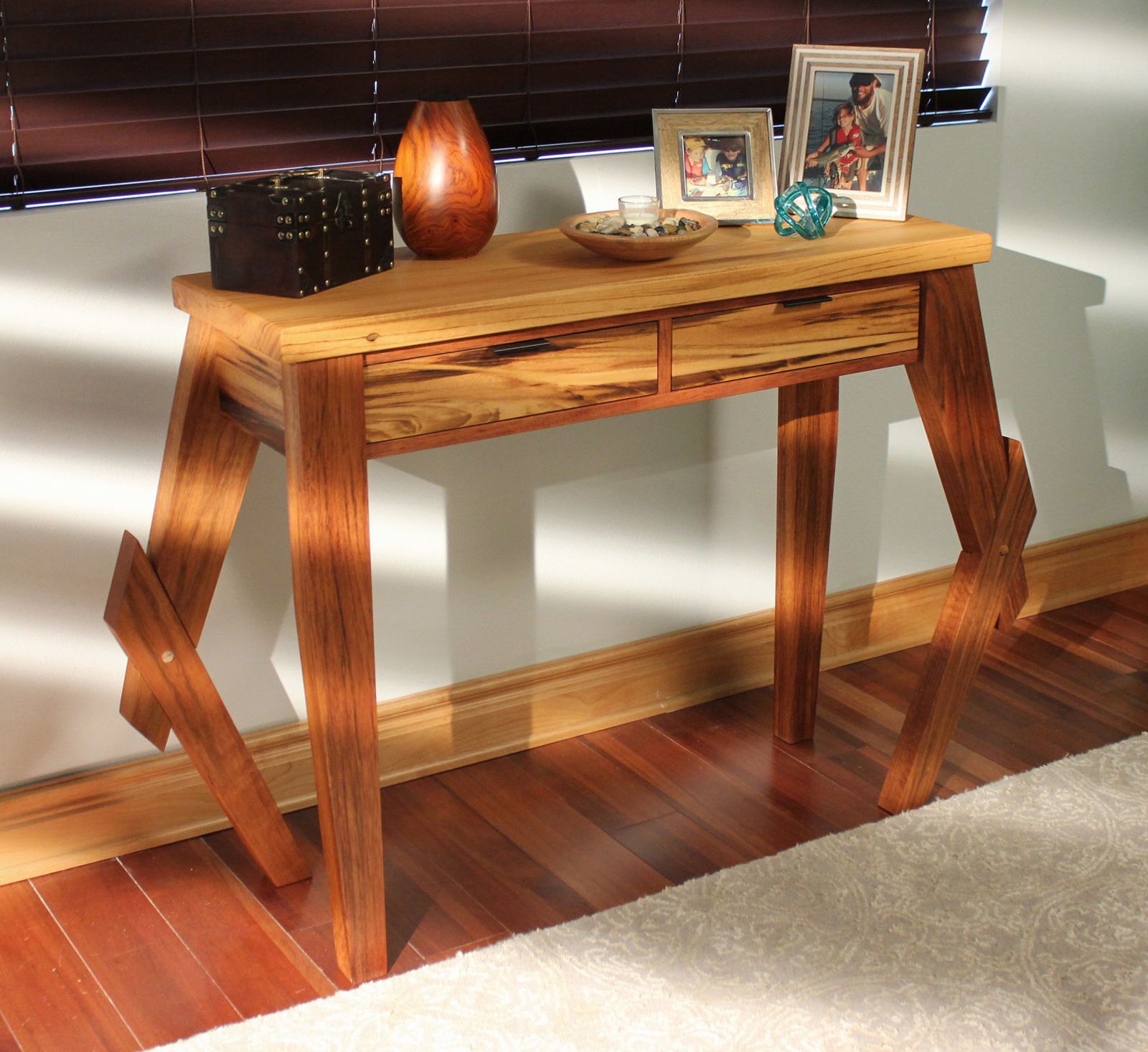 Her - An Emotive Tigerwood, Brazilian Cherry Console Table ...