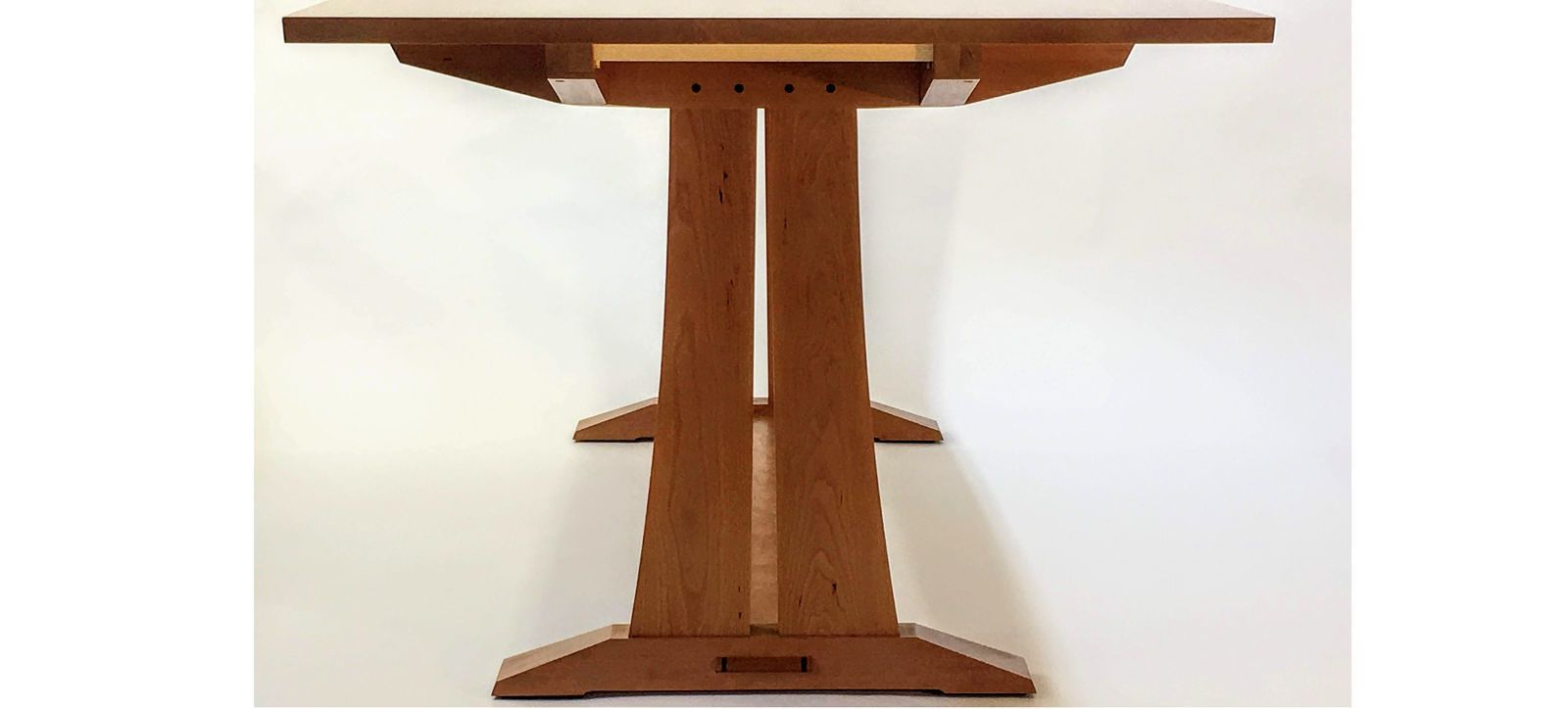 Cherry Extendable Dining Table with Hidden On-Board Storage for Leaves ...