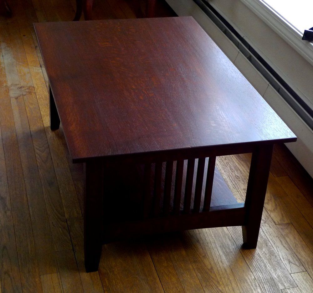 Craftsman Coffee table made with QTR Sawn white oak - FineWoodworking