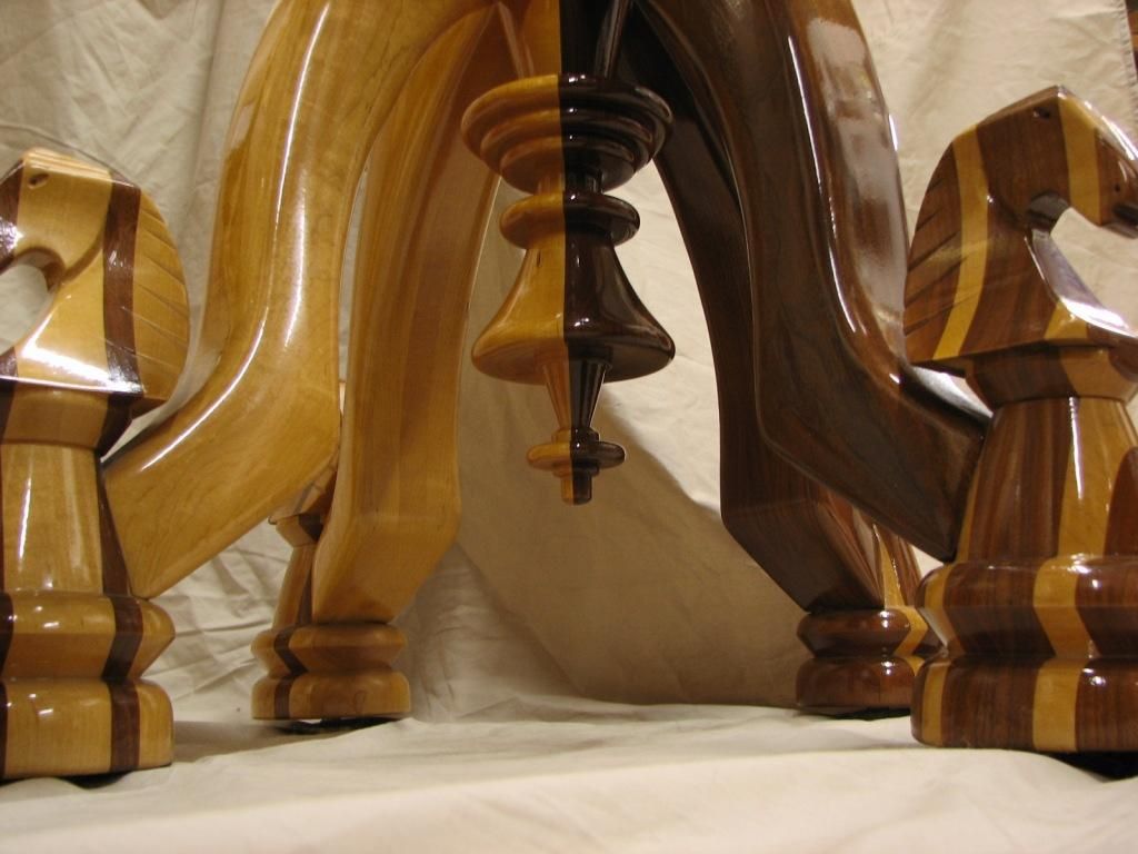 Chess Table, Chairs & Chess Pieces - FineWoodworking