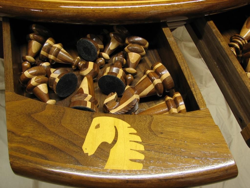 Chess Table, Chairs & Chess Pieces - FineWoodworking
