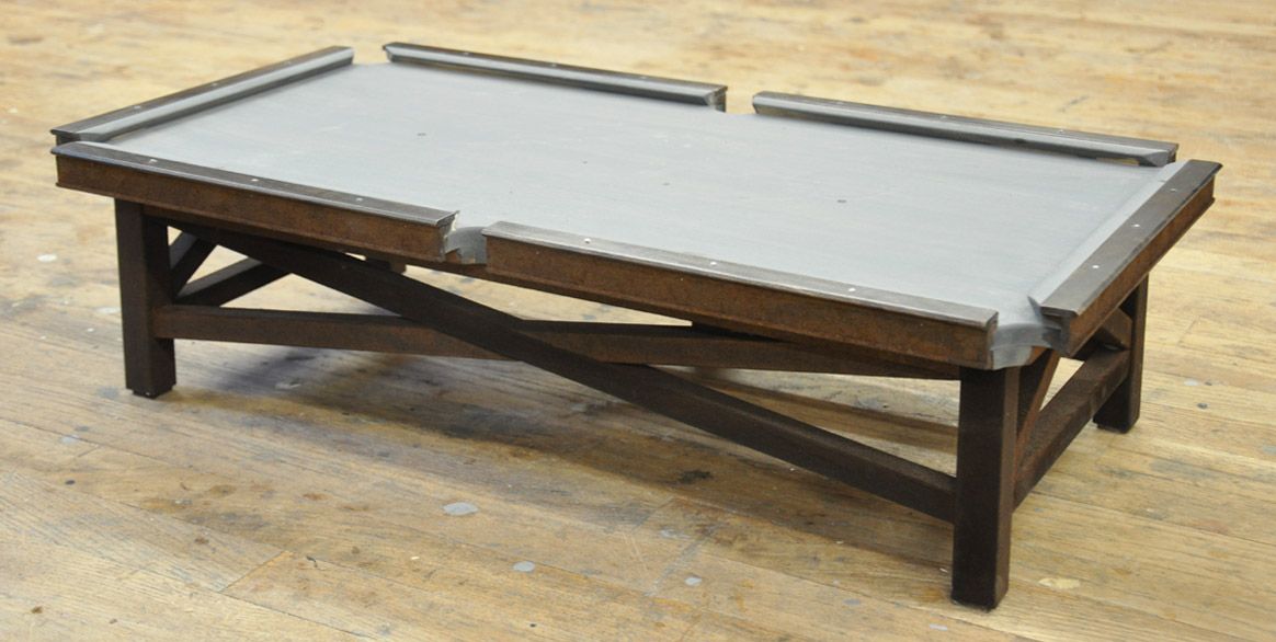 a custom steel and wood pool table - FineWoodworking