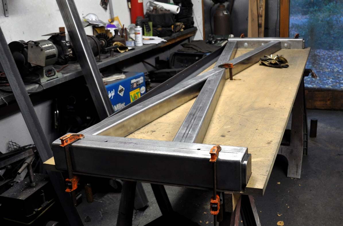 a custom steel and wood pool table - FineWoodworking