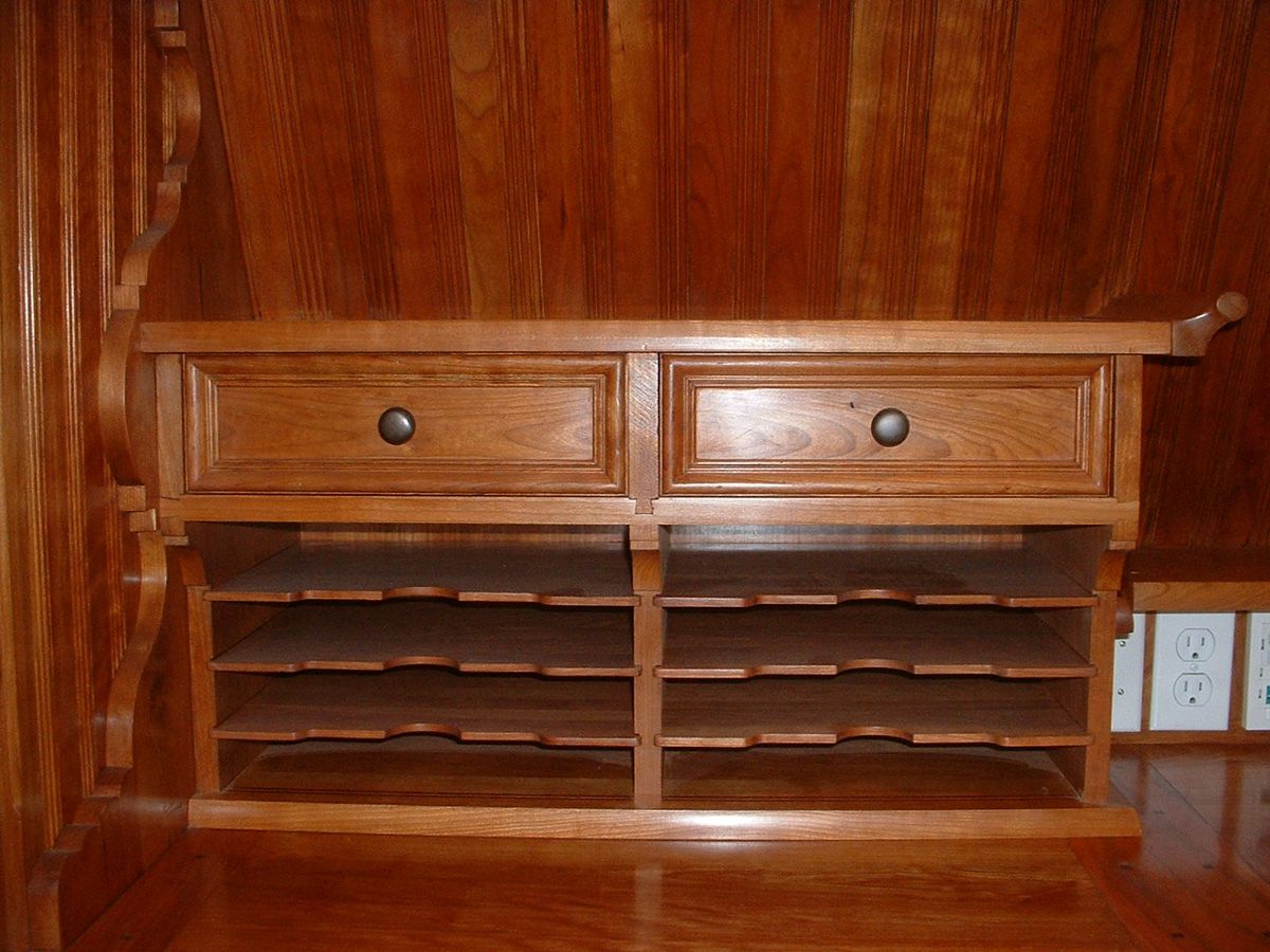 Built-in Cherry Office - Desktop Organizers - FineWoodworking