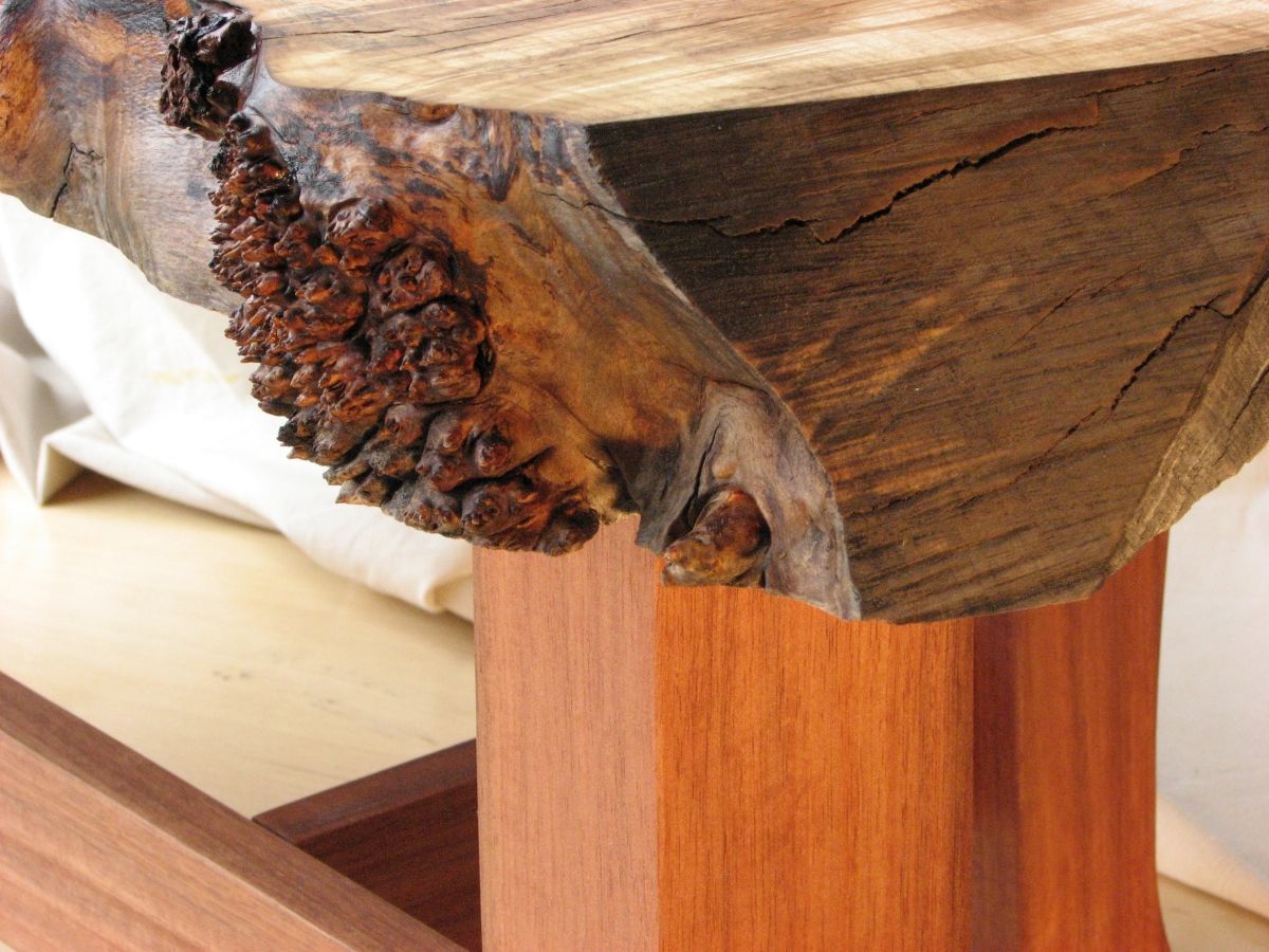 Maple Burl Table with Mahogany Base - FineWoodworking