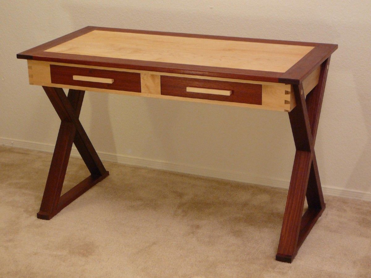 African Padauk and Hard Maple Desk - FineWoodworking
