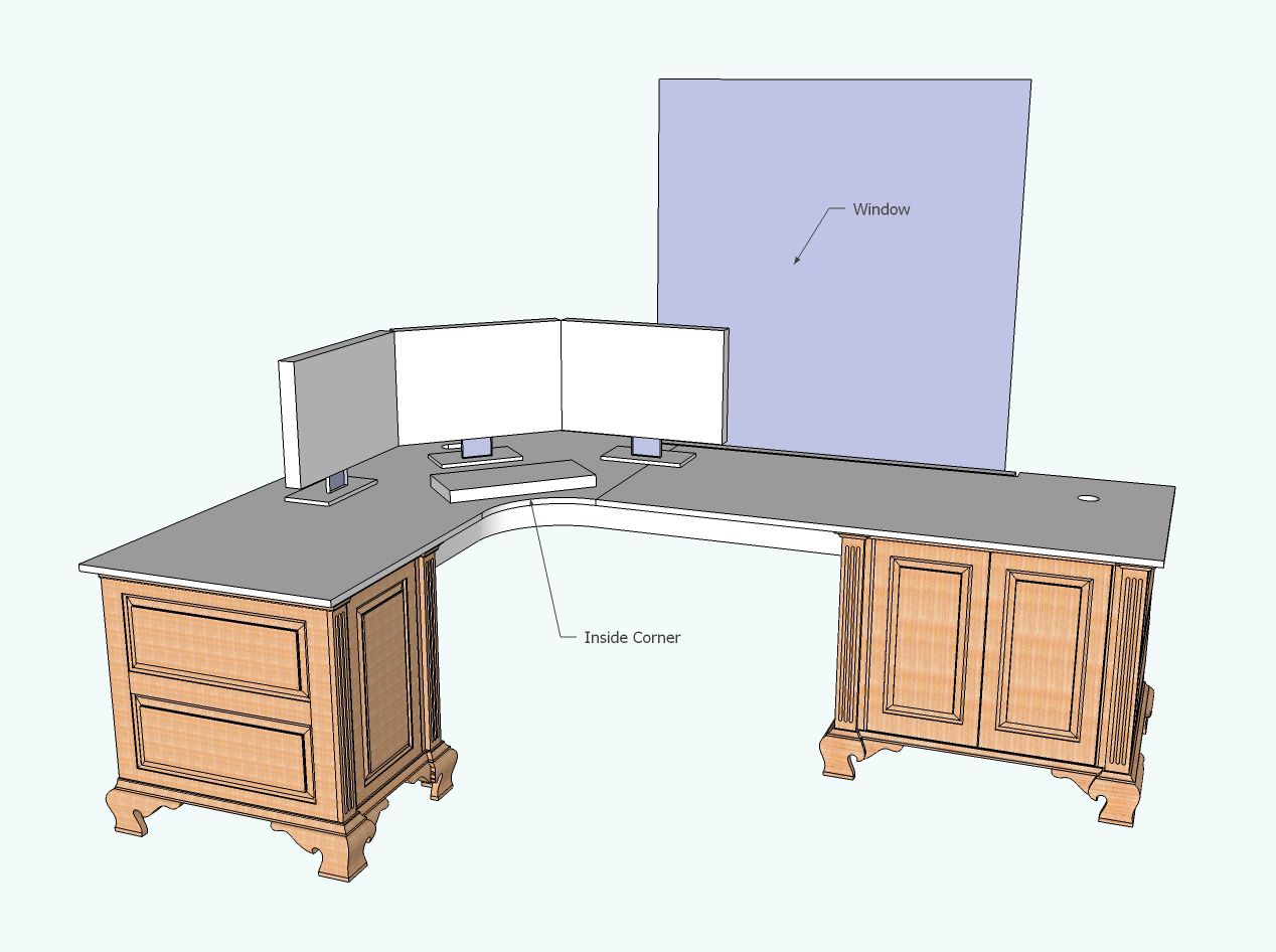 Traditional computer desk made from cherry - FineWoodworking