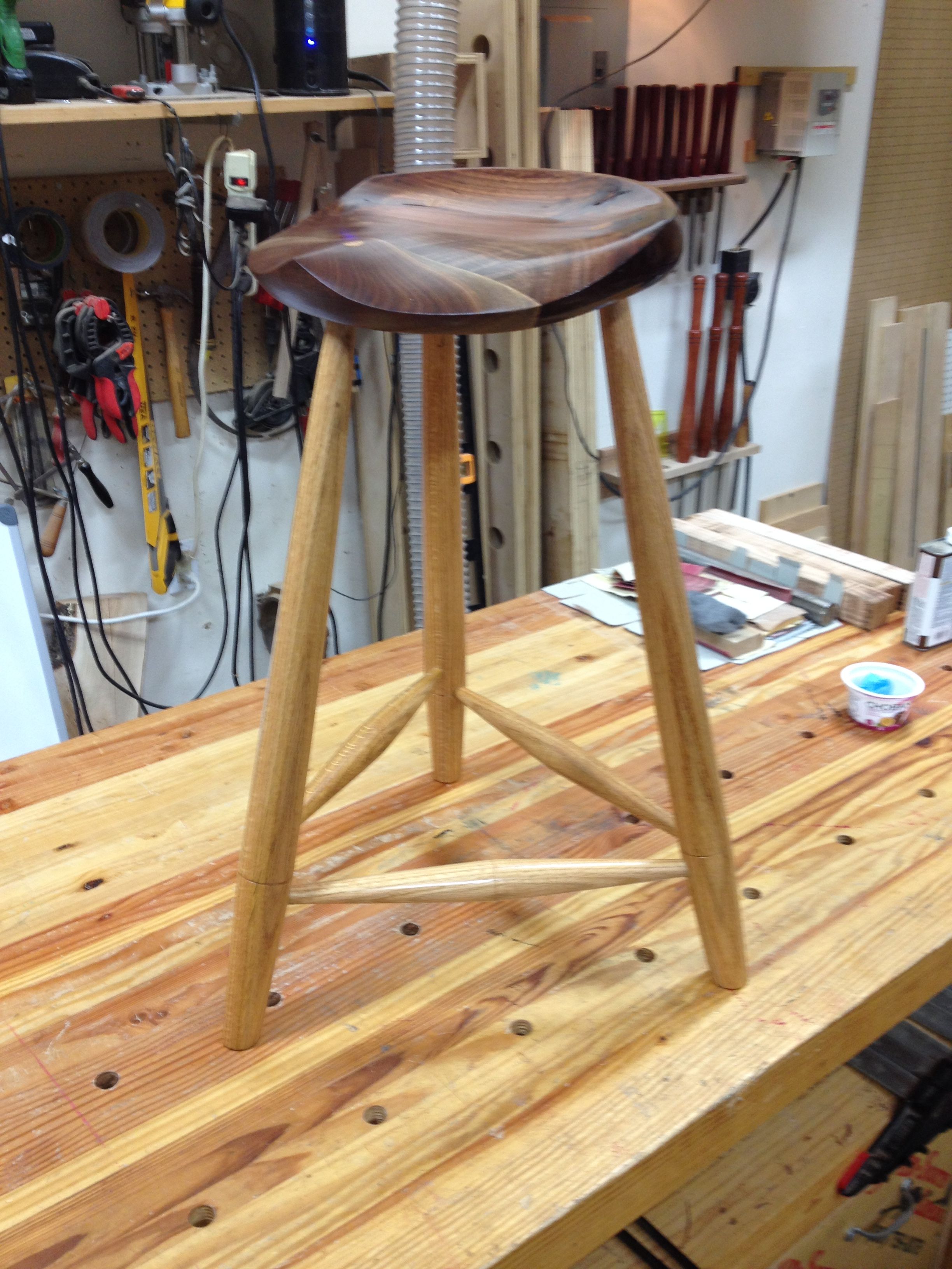 Windsor Stool - modern interpretation - FineWoodworking