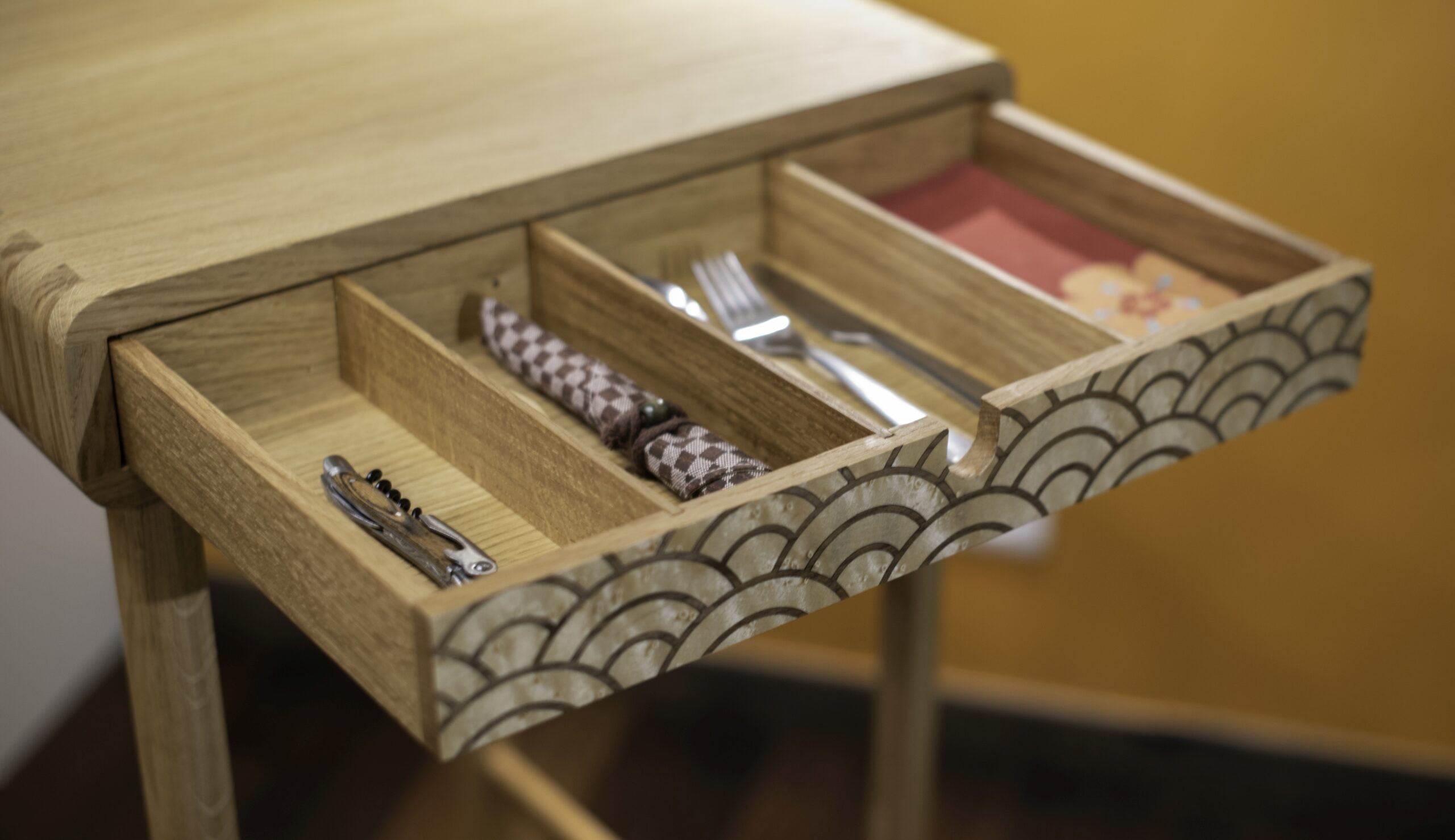 Japanese designed inspired bar table & stools - FineWoodworking