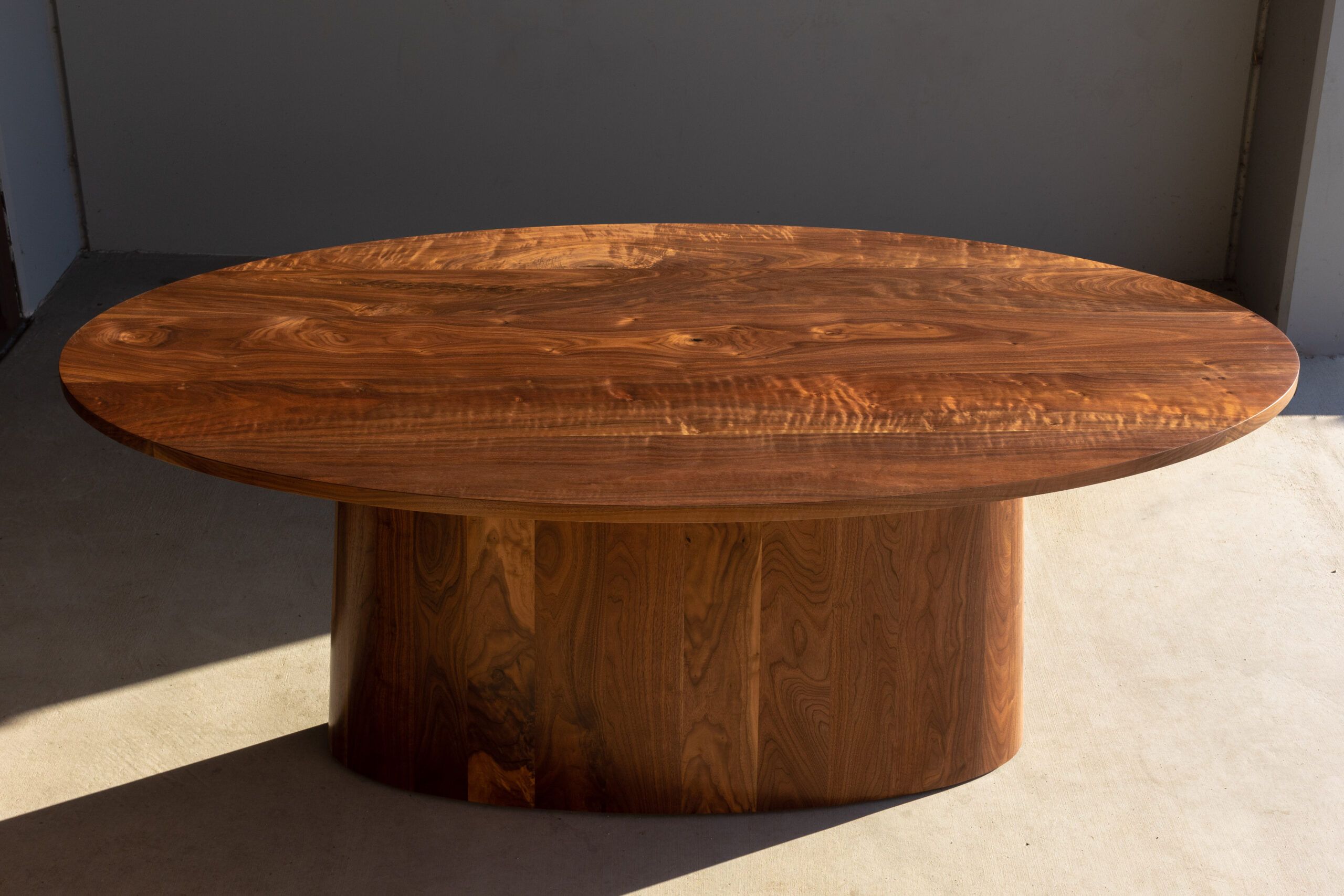 Ellipse- Solid Superior Walnut Oval Pedestal Dining Table - FineWoodworking