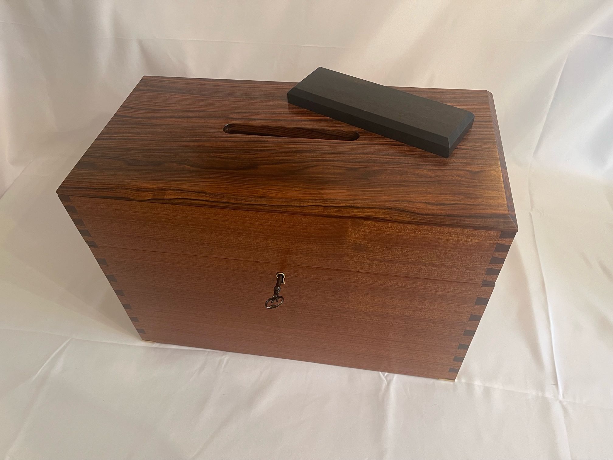 Ribbon Sapele and Rosewood Envelope Box with Ebony Accents ...