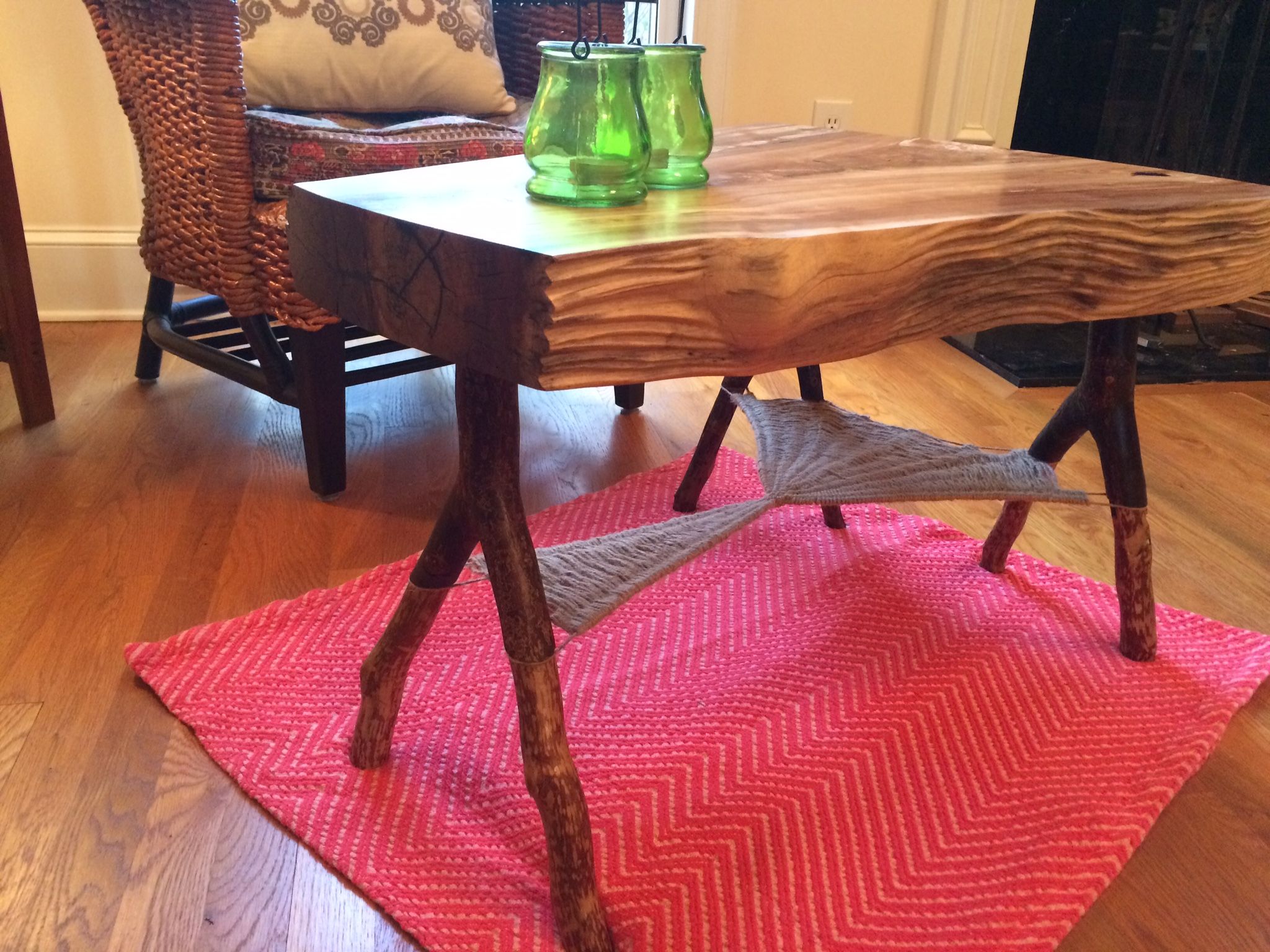 Woven Web Coffee Table made from wild cherry and bradford pear ...