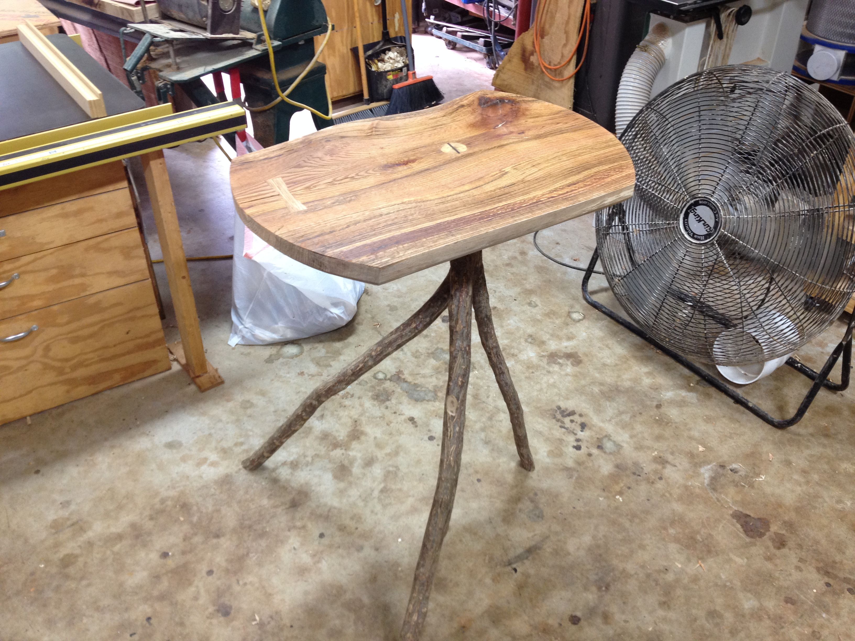 Tall Cafe Table with Natural Tripod Leg - FineWoodworking