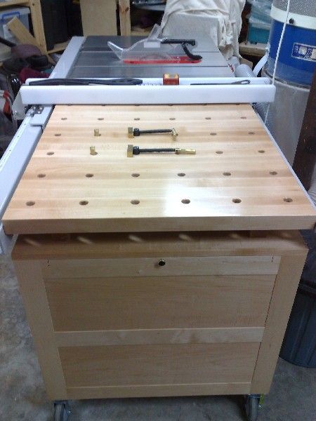 Mobile Tool Chest & Work Bench, Table Saw Extension - FineWoodworking