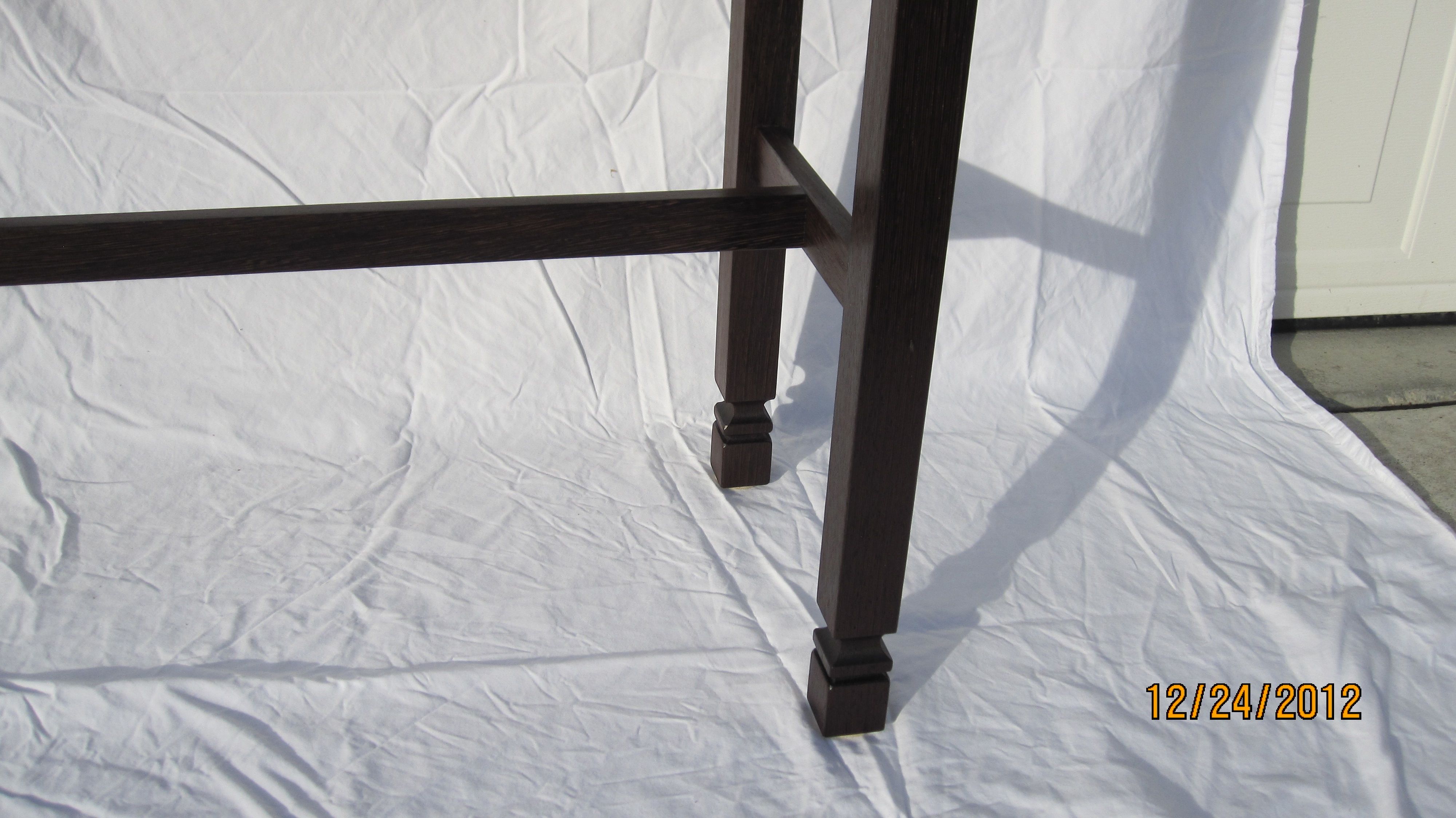 Wenge and zebra wood floating top hall table - FineWoodworking