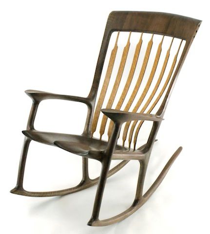 Rocking Chair - Curly Walnut & Birdseye Maple - FineWoodworking
