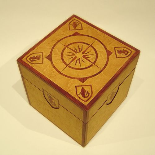 Hidden Treasure Box - Marquetry Wood Mermaid Box with Hidden ...