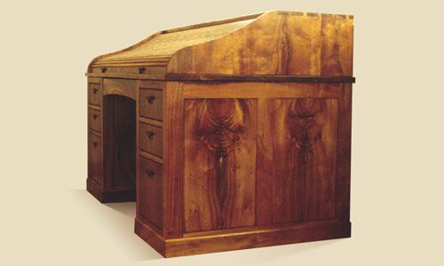 Koa roll top desk - FineWoodworking