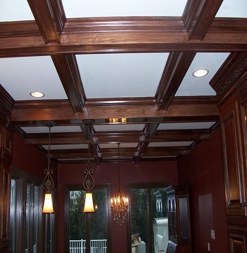 Custom-Stained, Poplar Coffered Ceiling - Fine Homebuilding
