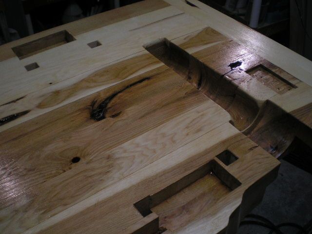 Hickory and Red Oak workbench - FineWoodworking