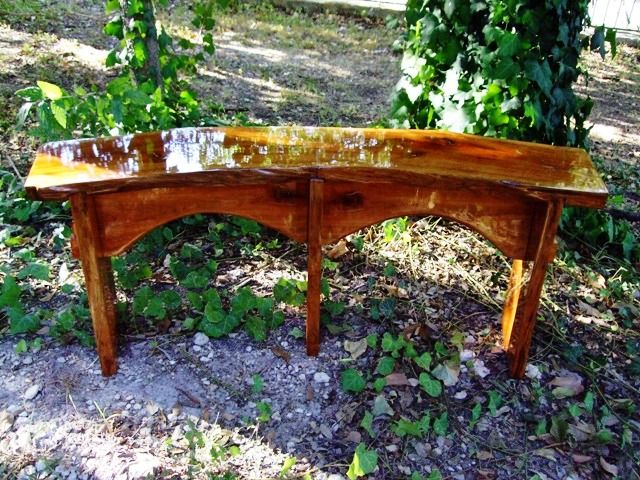 Solid Cherry Live-Edge Garden Bench - FineWoodworking