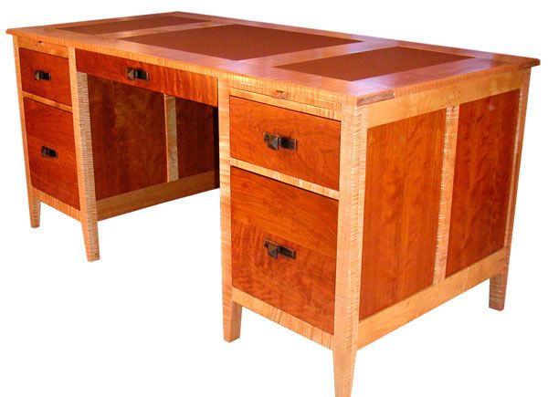 Maple and Cherry Pedestal Desk - FineWoodworking