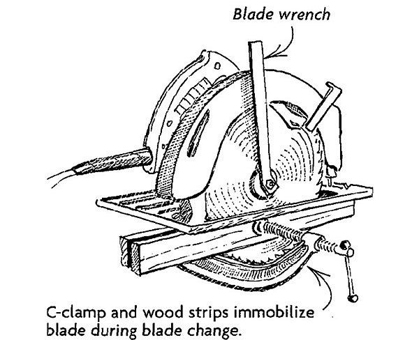 Circular-saw arbor lock - Fine Homebuilding