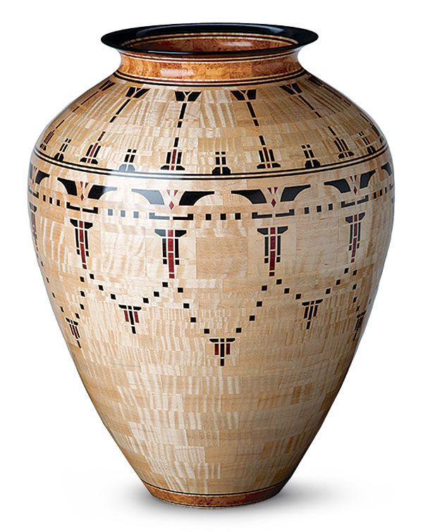 Maple, Ebony, Bloodwood, and Cherry Segmented Vessel - FineWoodworking
