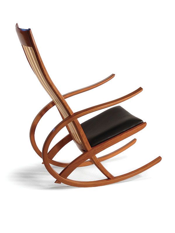 Cherry and Curly Maple Rocker - FineWoodworking