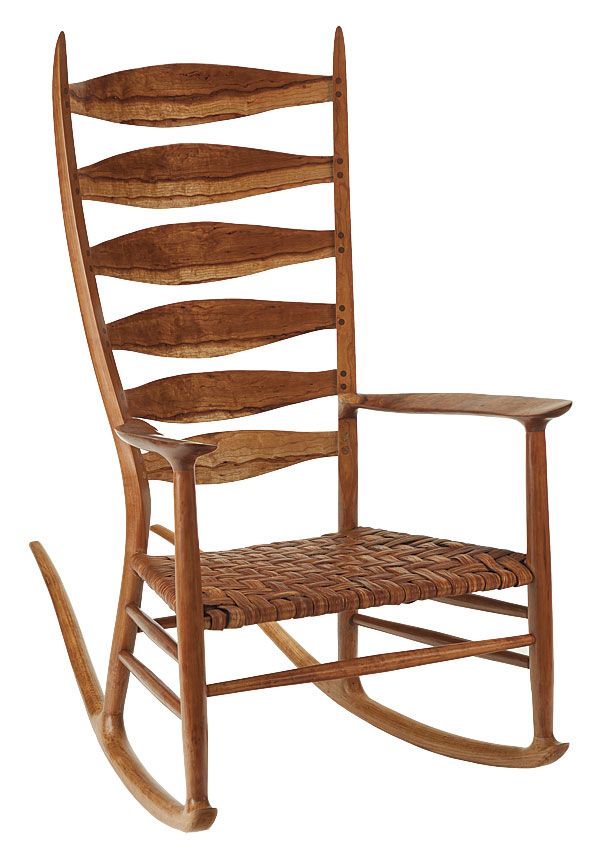 Cherry Rocker with Hickory Bark Woven Seat - FineWoodworking