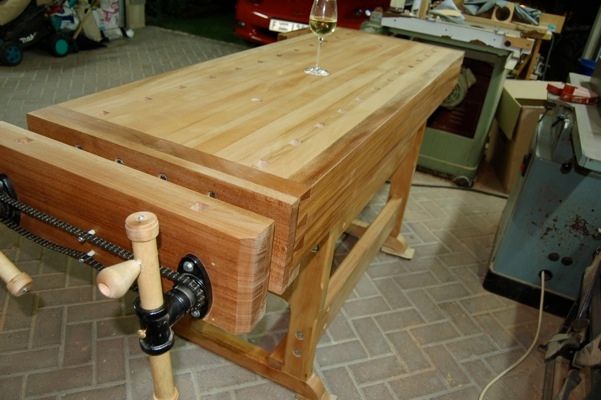 Birch and Mahogany Work Bench - FineWoodworking