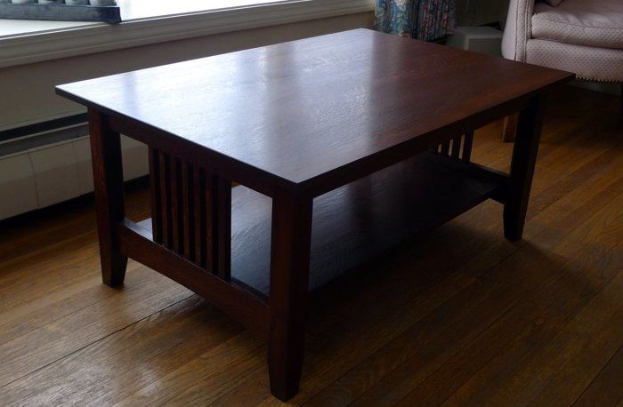 Craftsman Coffee table made with QTR Sawn white oak - FineWoodworking