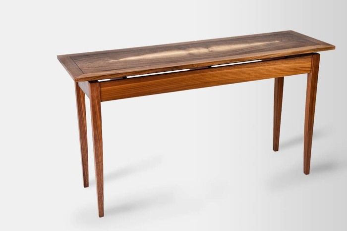Walnut Hallway Table with Bookmatched Top - FineWoodworking