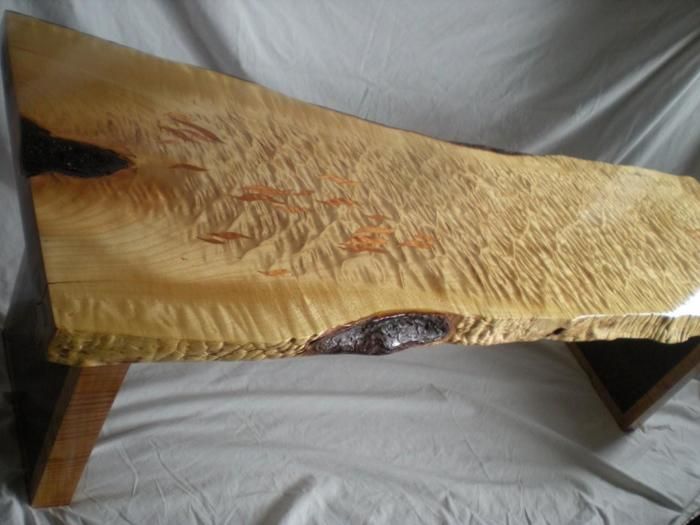 ALPHA and OMEGA Maple slab coffee table - FineWoodworking
