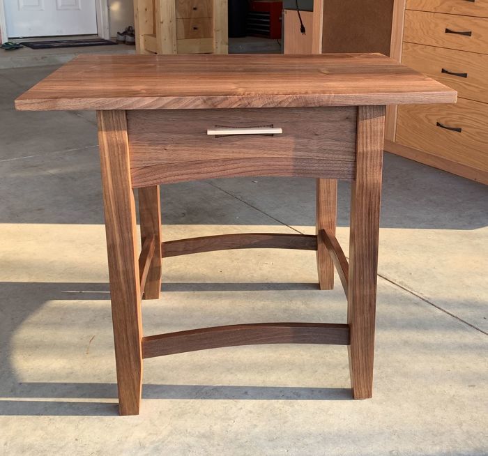 Walnut curved rail end table - FineWoodworking