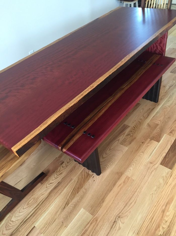 PurpleHeart and wenge table and benches - FineWoodworking