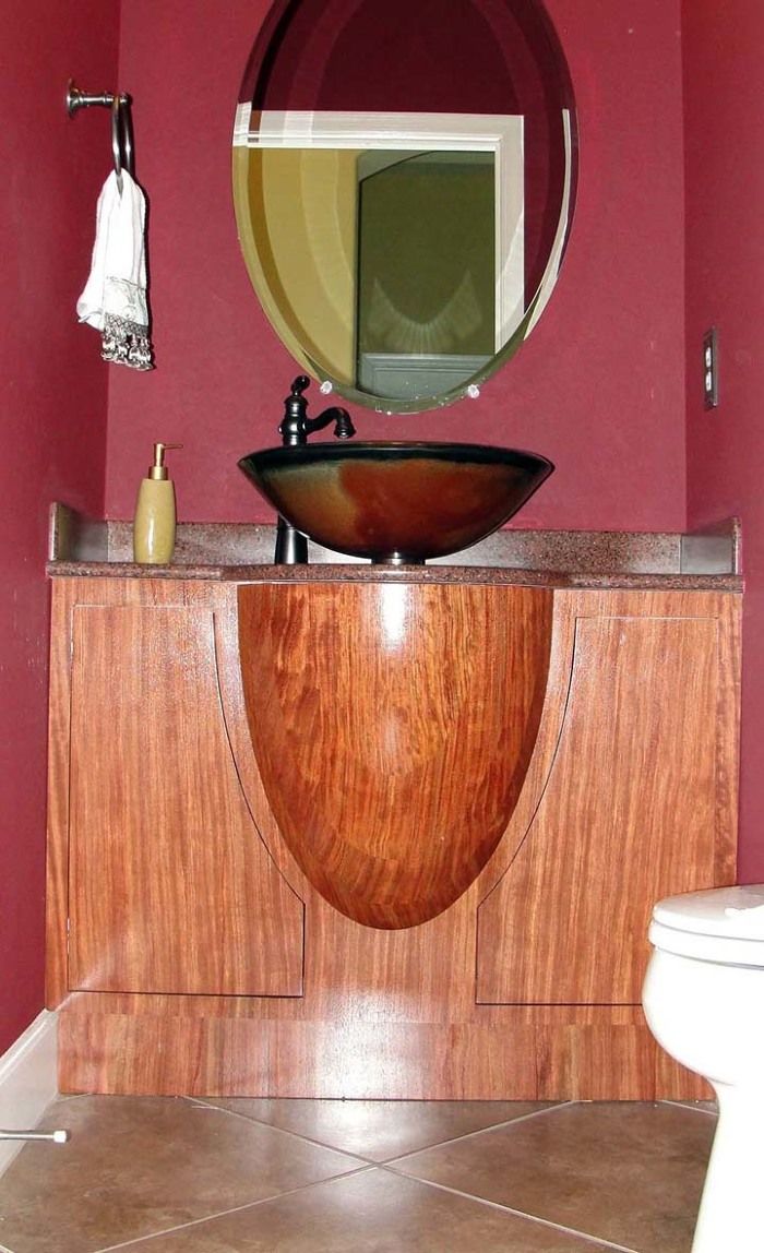 Bubinga Sphere bath cabinet - FineWoodworking