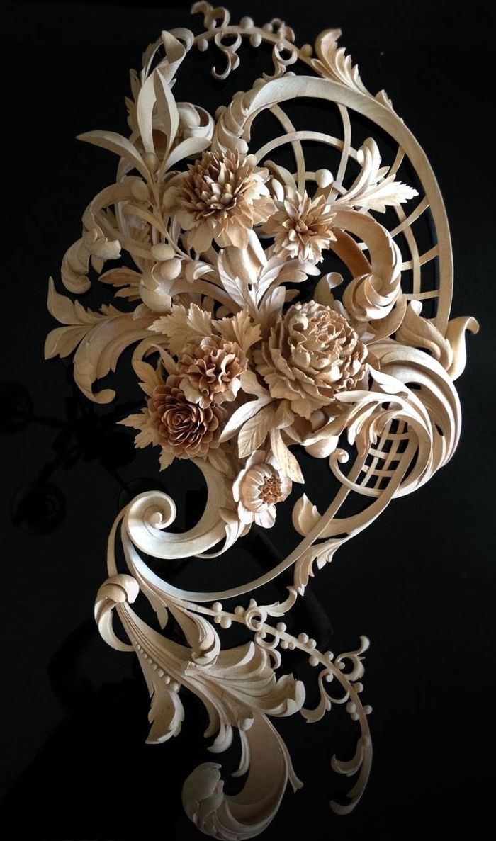 Wood carving: rococo flower bouquet. - FineWoodworking