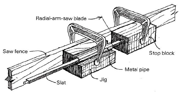 Cutting Round Tenons on Slats - FineWoodworking