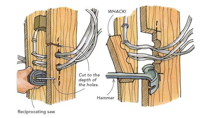 How to Safely Remove Pipes and Wires Running Through Studs - Fine ...