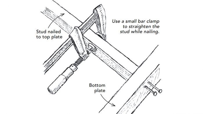 Make Straightening Studs Simple - Fine Homebuilding