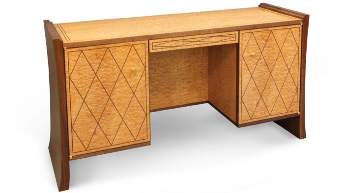 Quilted maple and walnut vanity - FineWoodworking