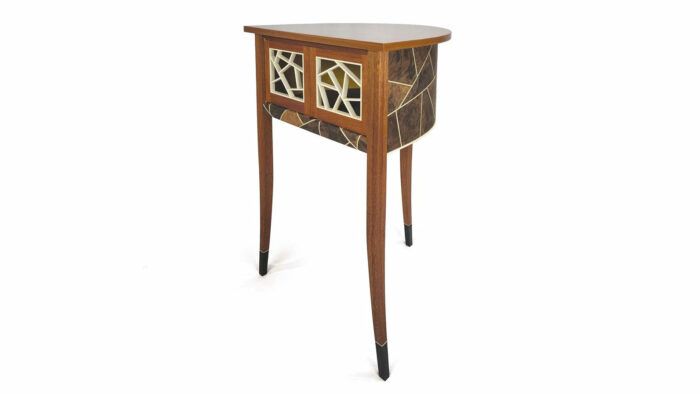Bent lamination and parquetry end table - FineWoodworking