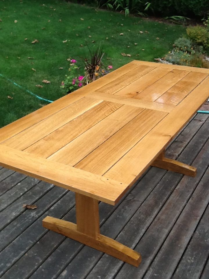 Garry Oak Outdoor Trestle Table - FineWoodworking