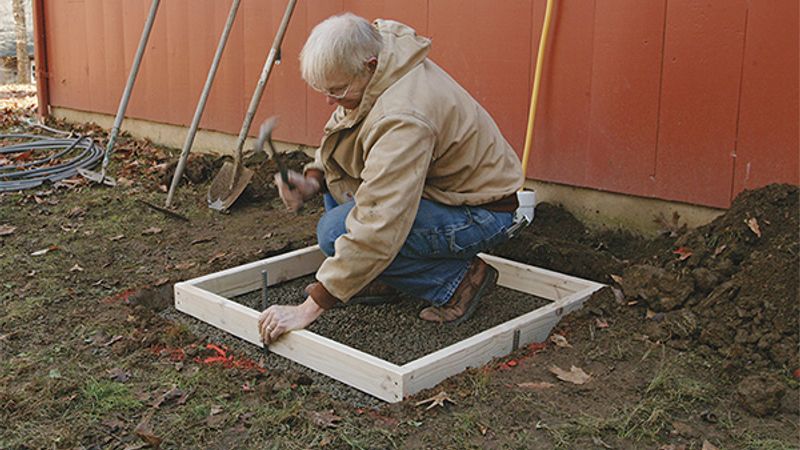 How To Build a Form for a Small Concrete Slab - Fine Homebuilding