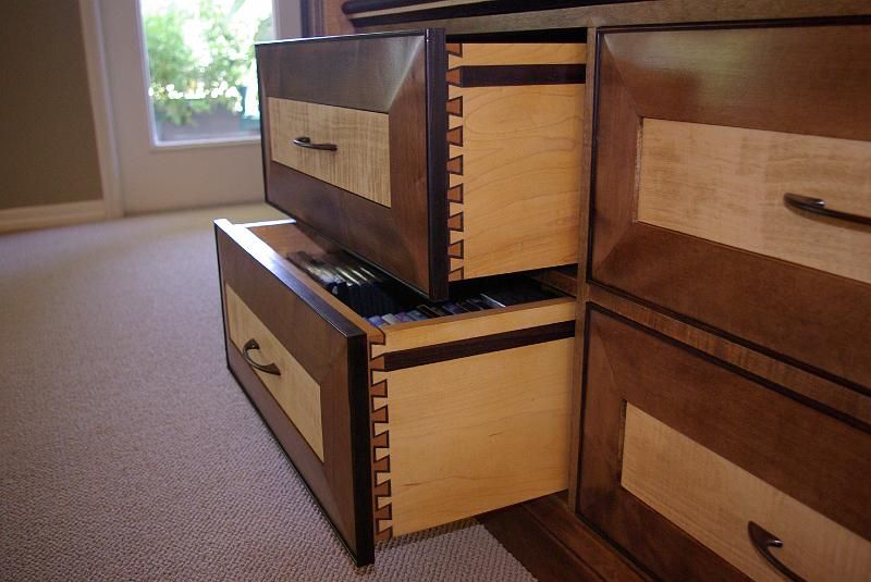 maple, walnut, and ebony inlaid dovetail drawers - FineWoodworking