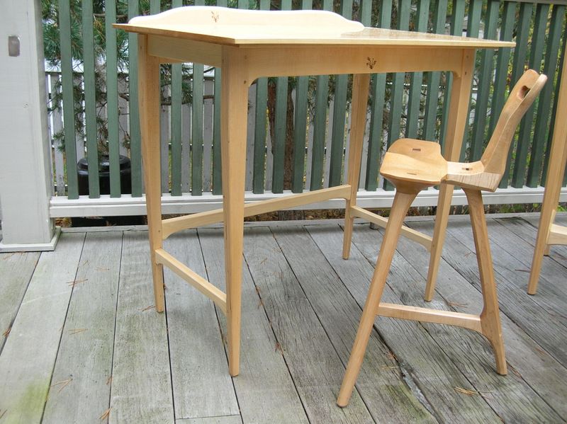 3 tage frid inspired 3 legged stools and 2 desks, 1 reg. ht., 1 ...