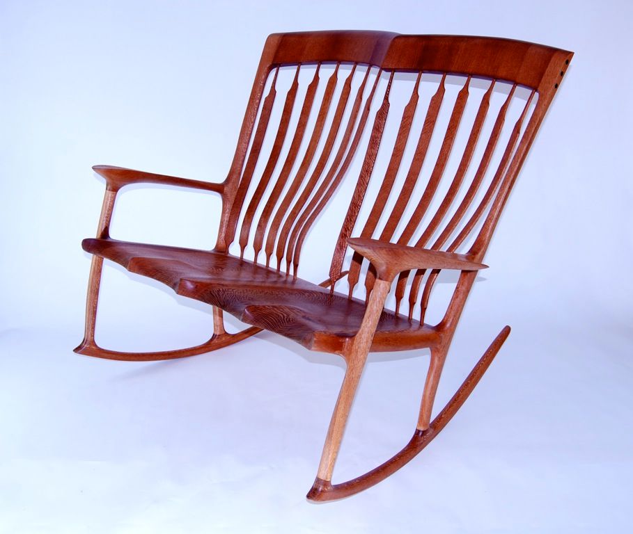 Sculpted double rocking chair - FineWoodworking